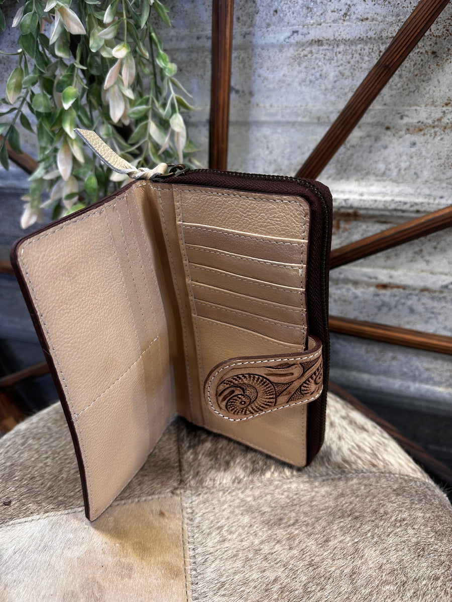 Genuine Tooled Leather Wallet – Oak Spring Bling