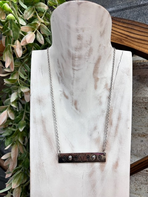Longhorn Bar Pendant Necklace – Oak Spring Bling