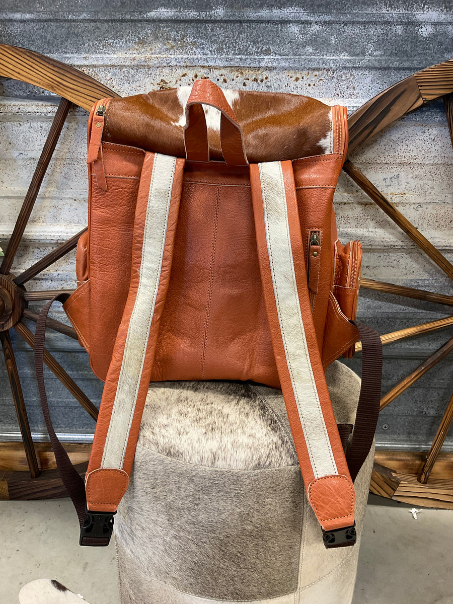 Cowhide Tooled Leather Backpack – Oak Spring Bling